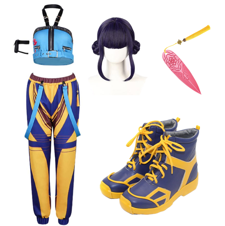 KPop Demon Hunters Zoey Cosplay Blue Outfit For Adult Female Halloween ...