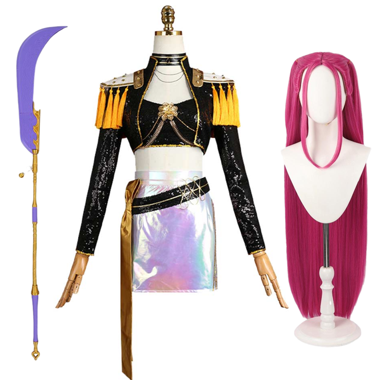 Mira Cosplay Black Top Skirt Set Stage Outfit For Adult Female ...