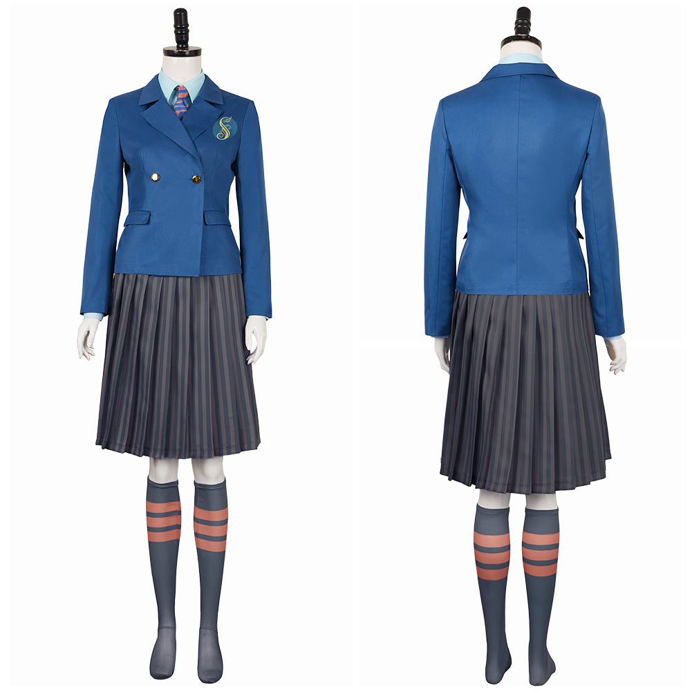 Glinda Women Blue School Uniform Cosplay Costume Outfits Halloween Costume