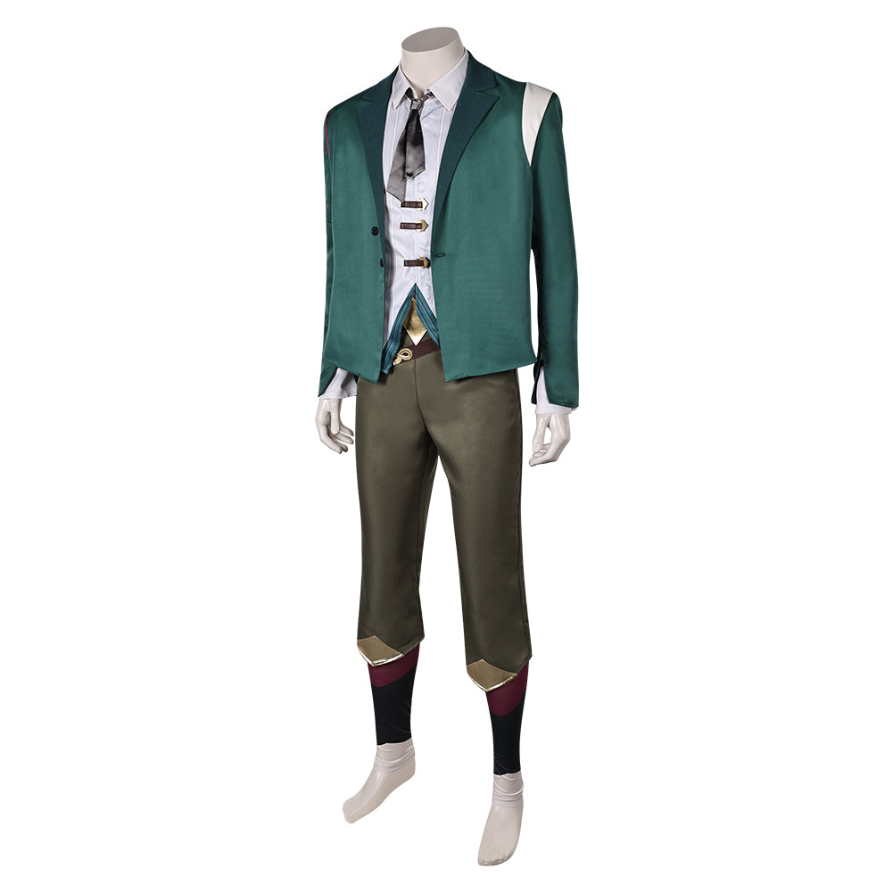 Ekko League of Legends:Arcane Ekko Green Suit LOL Cosplay Costume ...