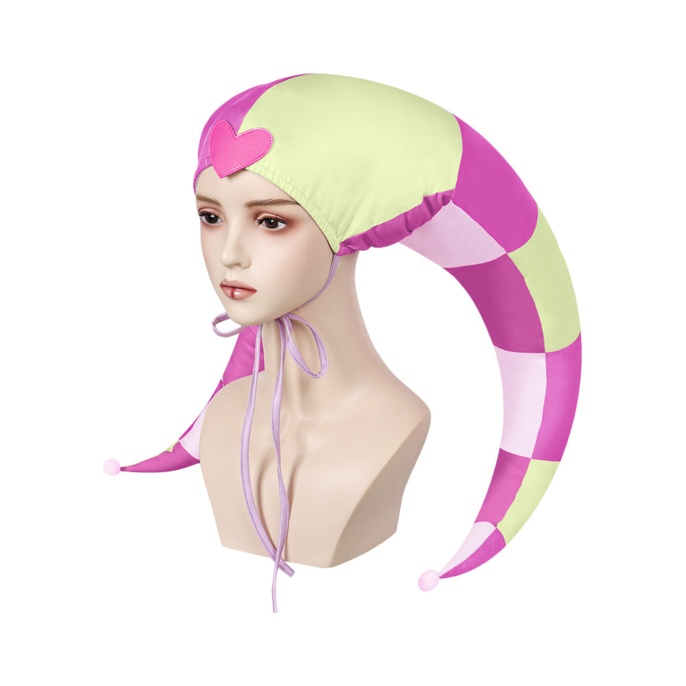 Helluva Boss: Fizzarolli Cosplay Pink Stripe Hat Cap Halloween Costume ...