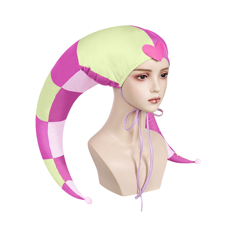 Helluva Boss: Fizzarolli Cosplay Pink Stripe Hat Cap Halloween Costume ...