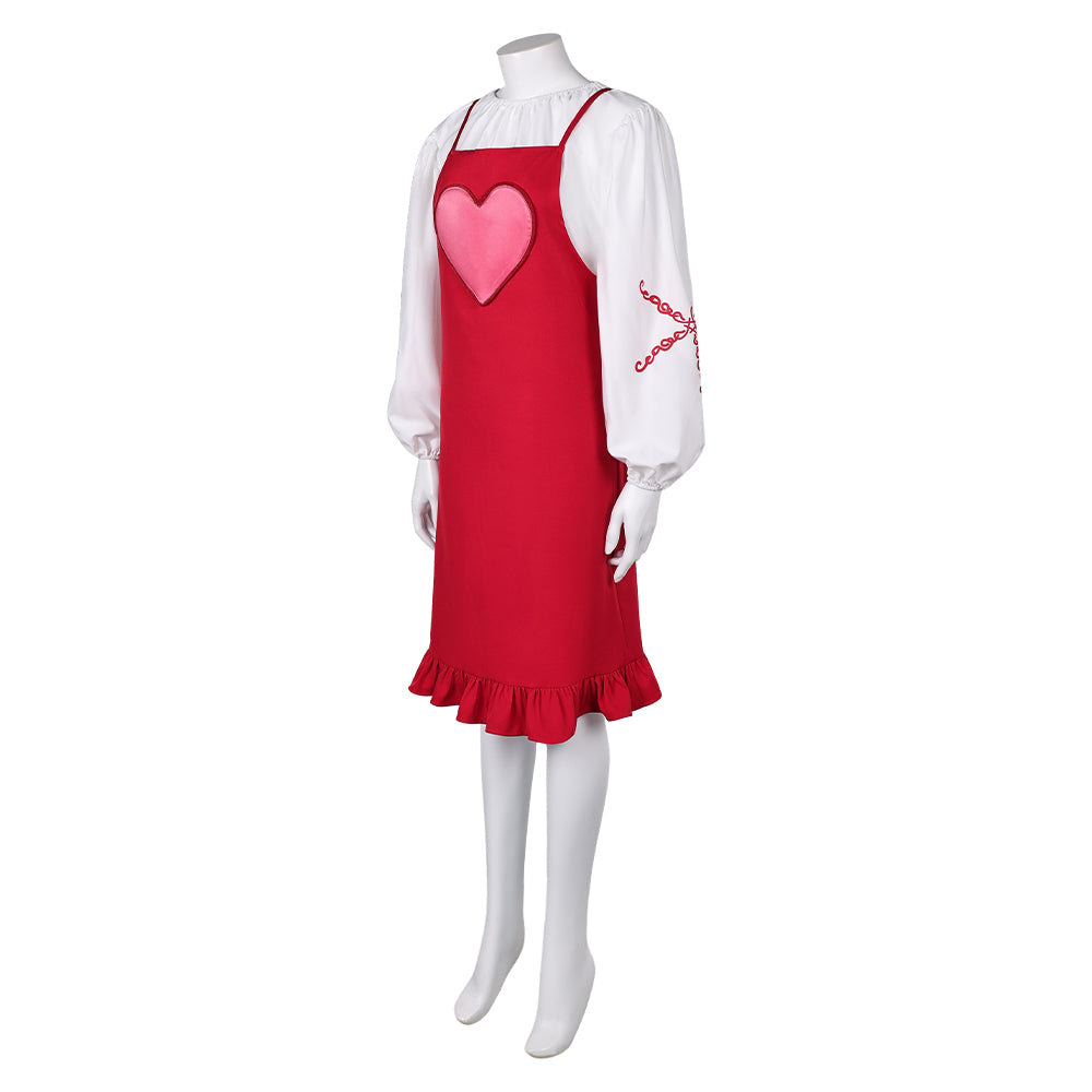 ABBA: Agnetha Faltskong Red Dress Retro Style Red Heart Cosplay Costume ...