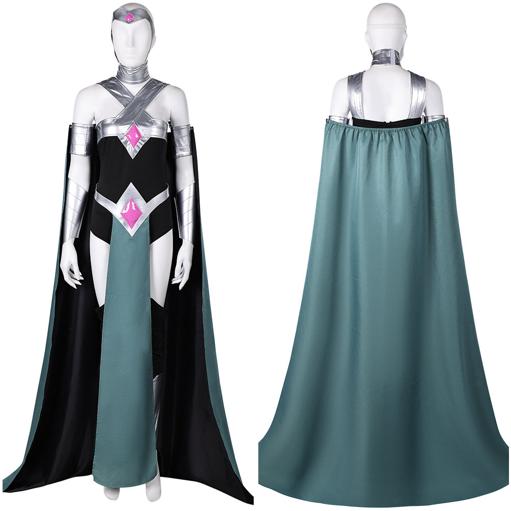 Creature Commandos: Circe Grey Cape Black Suit Cosplay Costume Outfits ...