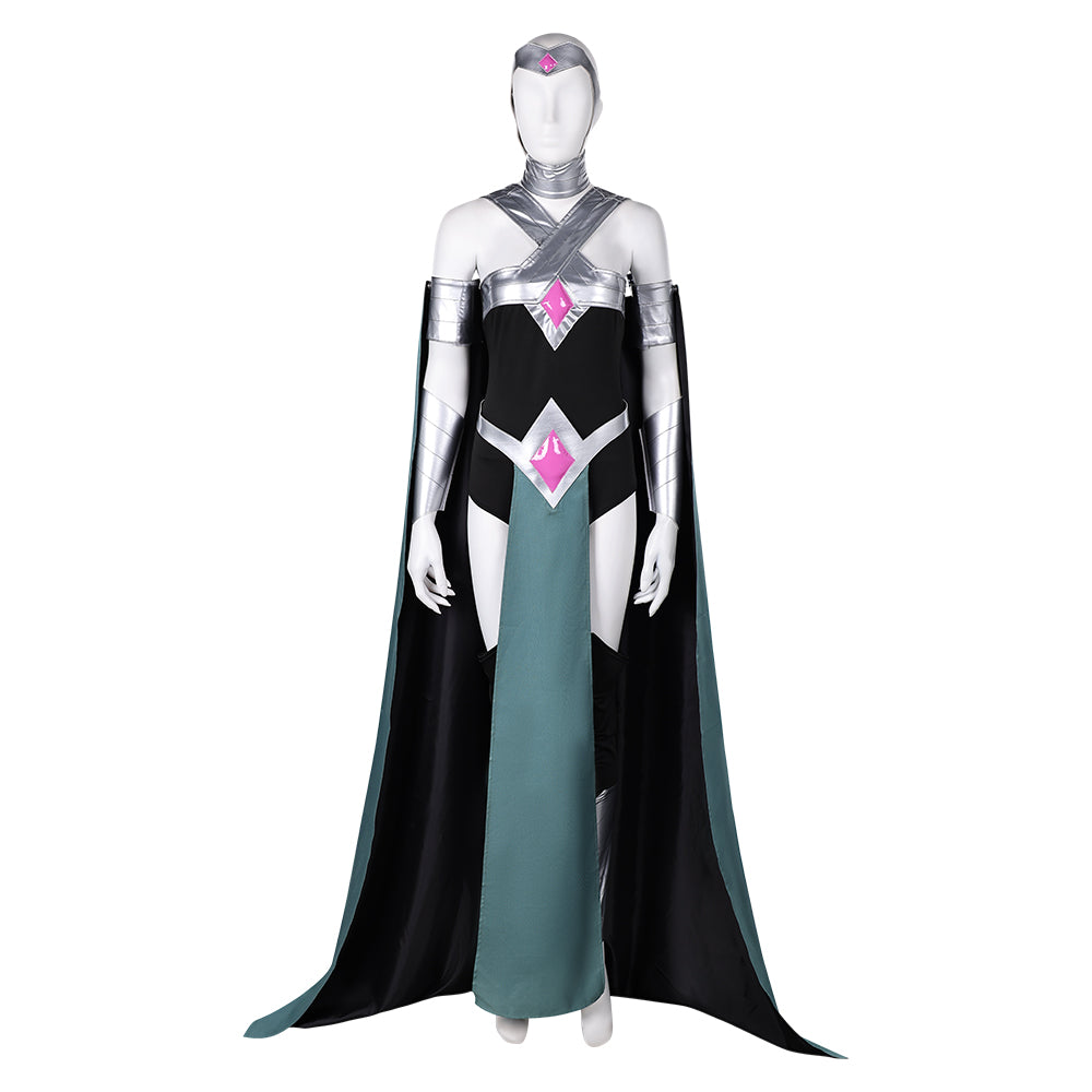 Creature Commandos: Circe Grey Cape Black Suit Cosplay Costume Outfits ...