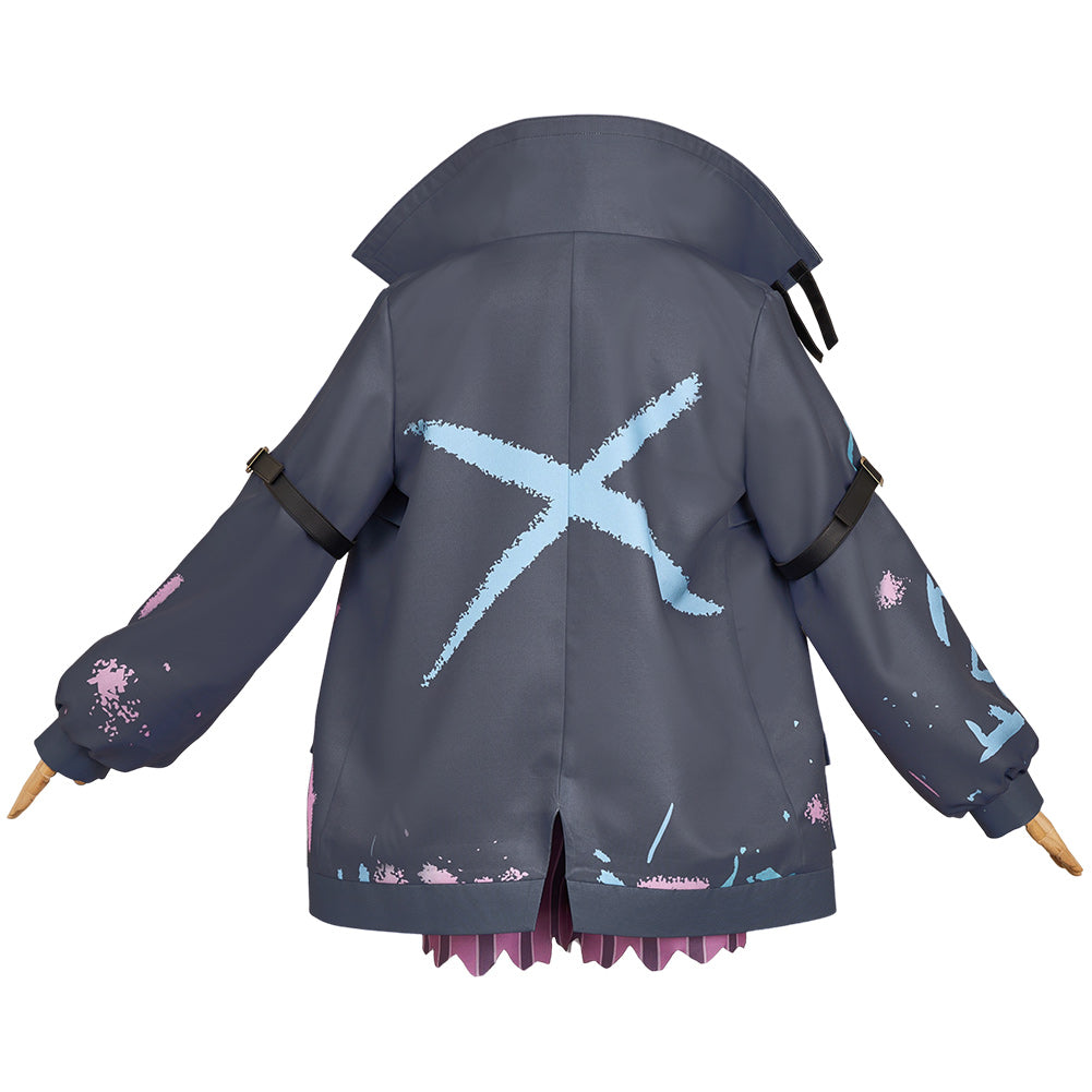 Jinx-League of Legends:Arcane Jinx Cosplay Costume Black Coat Dress ...