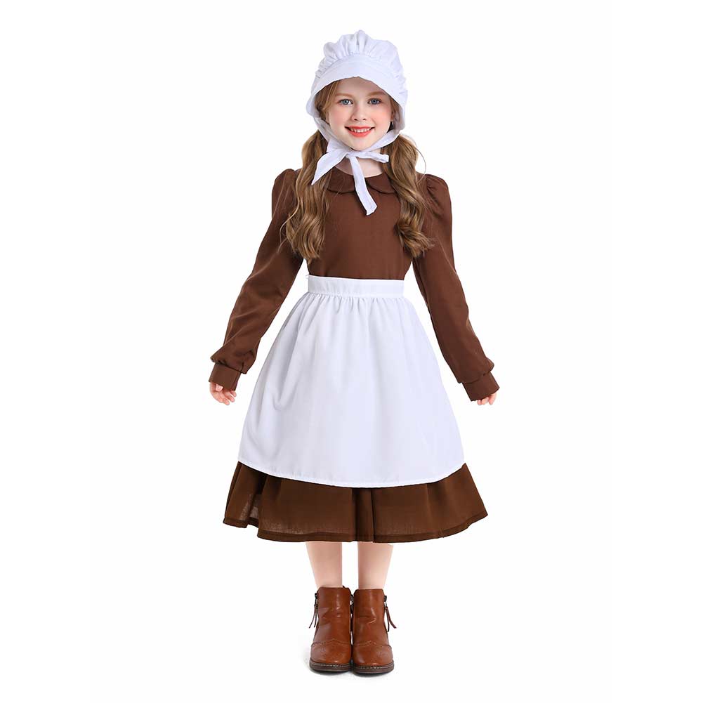 Medieval Renaissance Costume: Kids Girls 17th Century Pilgrim Pastoral ...