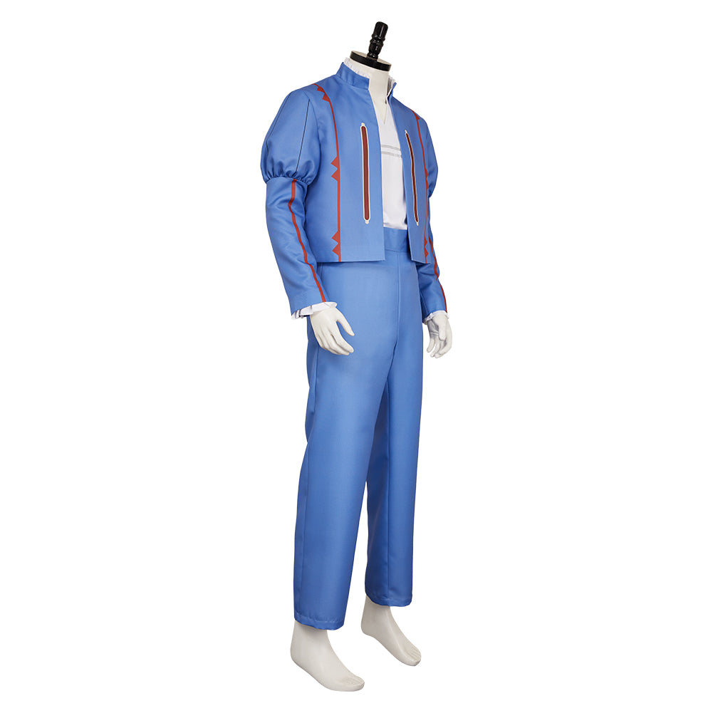 The Witcher Sirens of the Deep Jaskier Cosplay Man Blue Suit Halloween ...