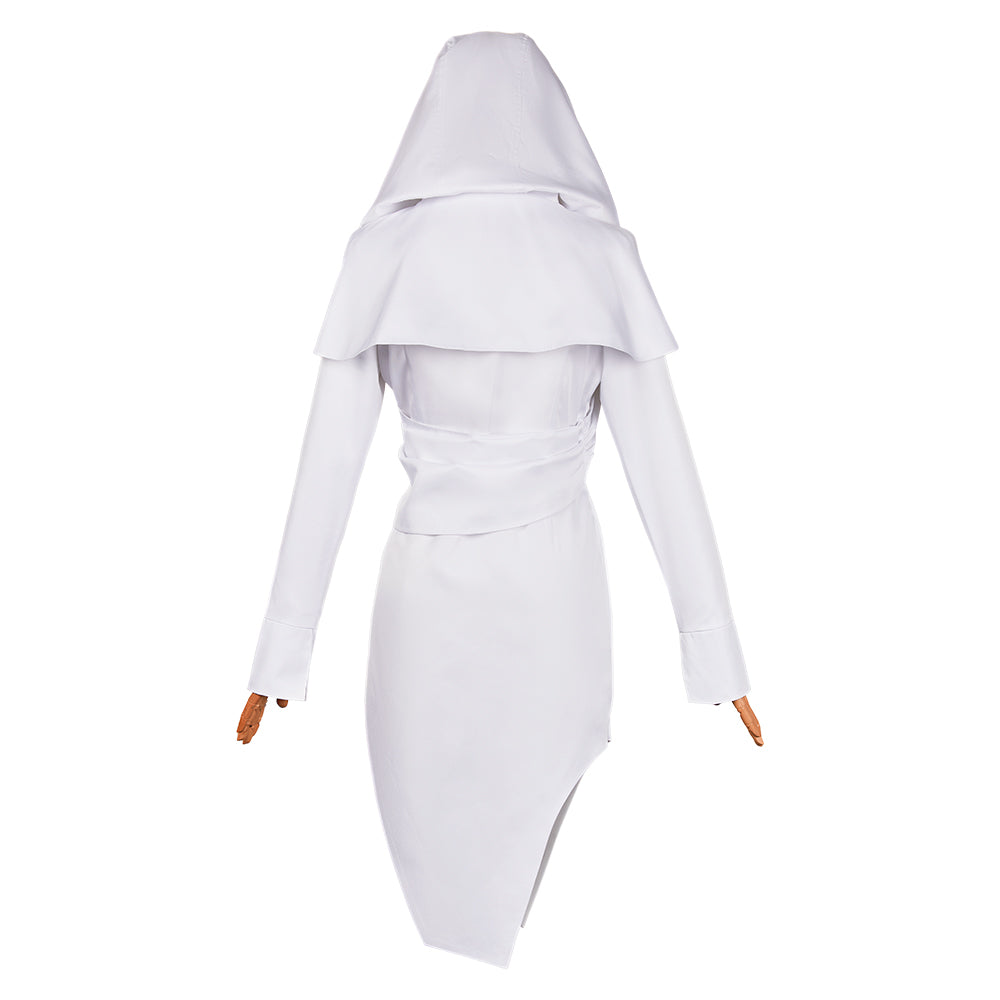 Mel League of Legends:Arcane Mel Hood White Slit Dress LoL Cosplay ...