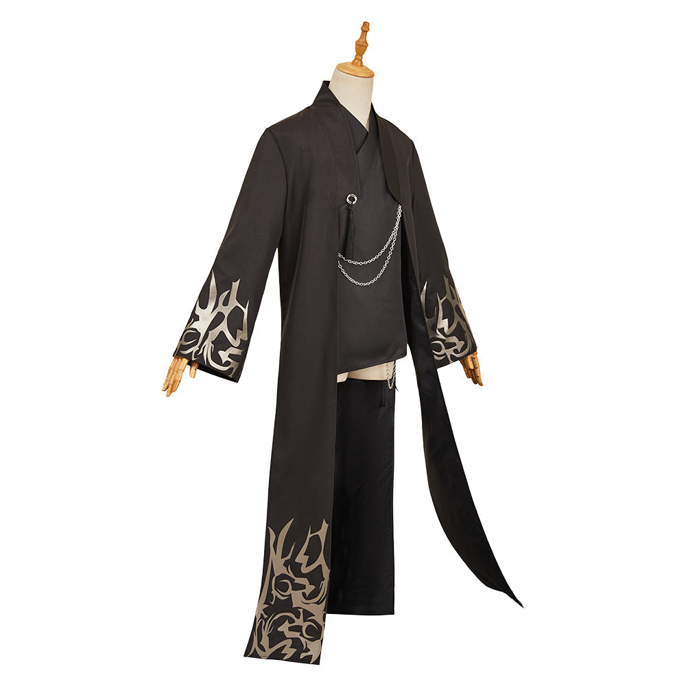 Kpop Demon Hunters Costume Jinu Saja Cosplay Demon Black Top Coat Set ...