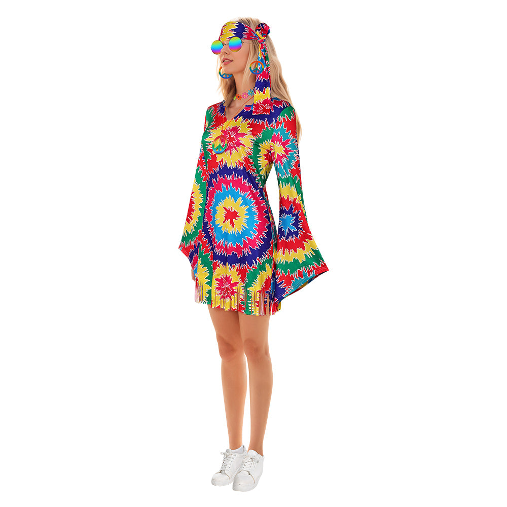 70s 80s Costume: dress 70s woman Cosplay Costume Outfits Halloween Costume