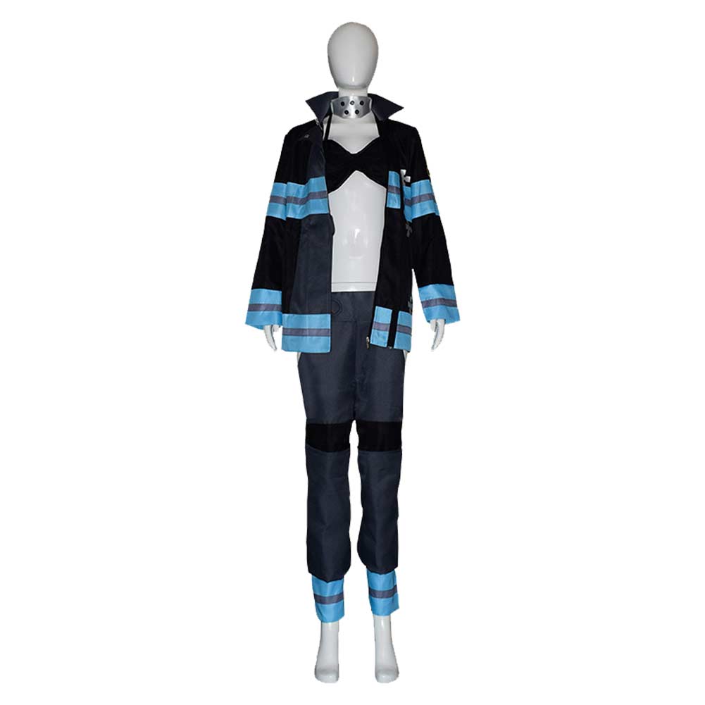 Fire Force Takiha Hayase Cosplay Costume For Adult Female Black Blue ...