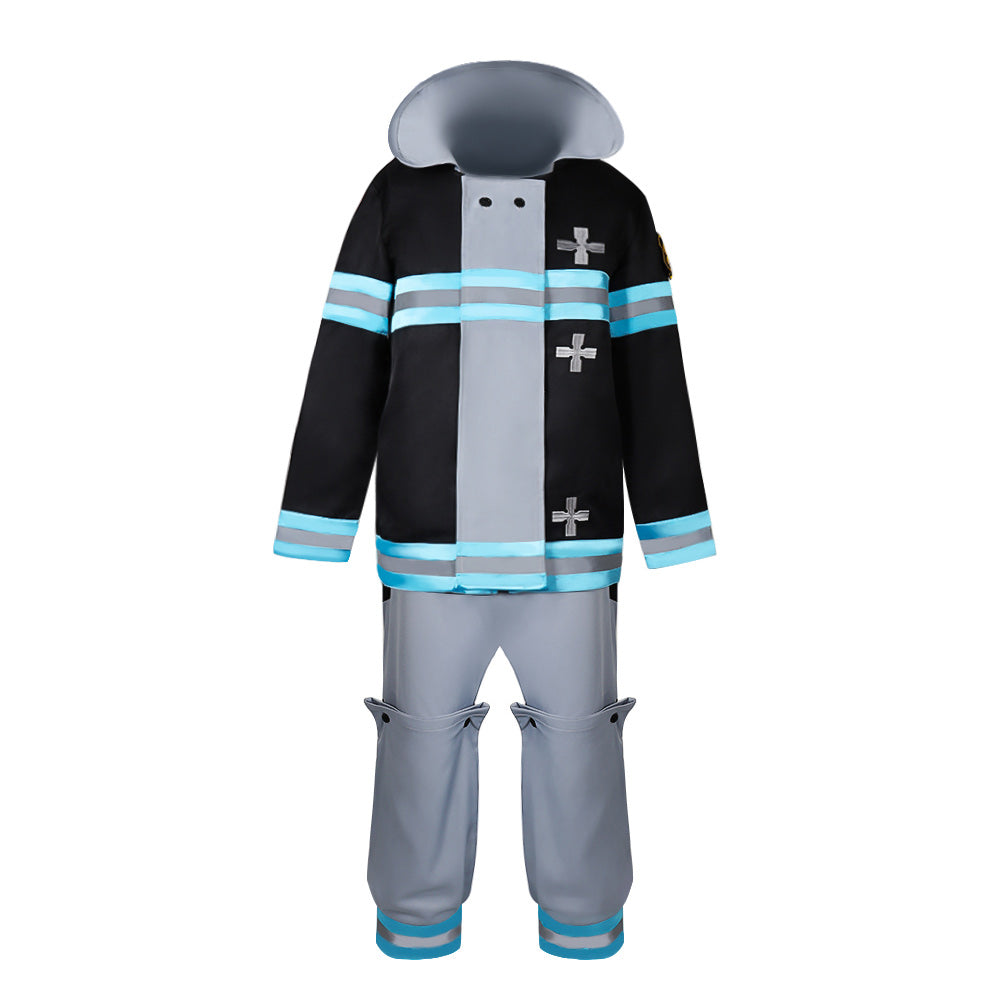 Fire Force Shinra Nishinbori Cosplay Costume Man Black Grey Suit ...