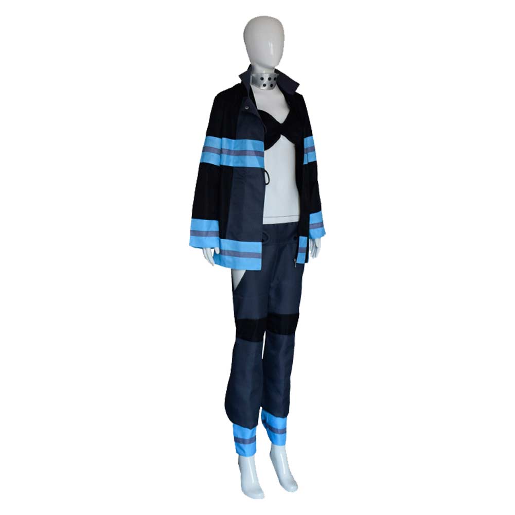 Fire Force Takiha Hayase Cosplay Costume For Adult Female Black Blue ...
