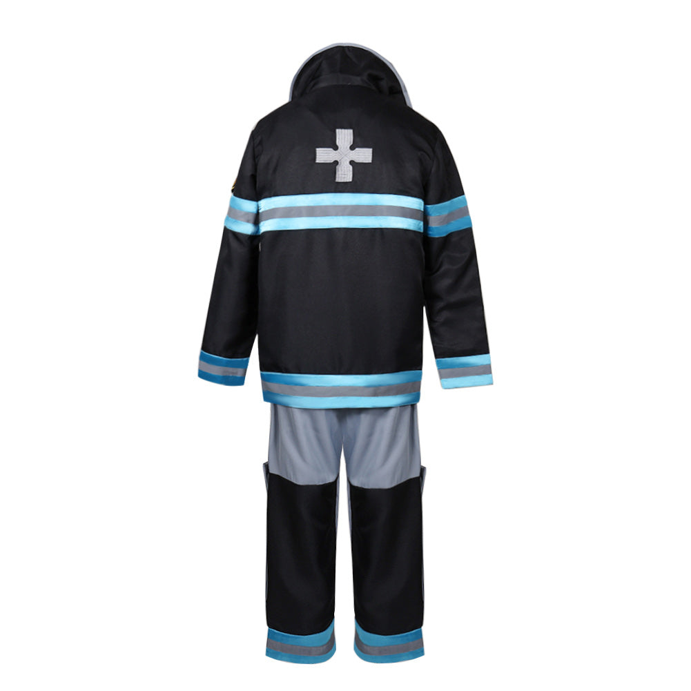 Fire Force Shinra Nishinbori Cosplay Costume Man Black Grey Suit ...