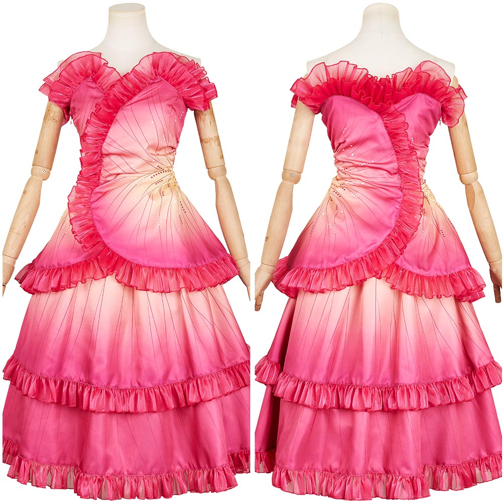 Glinda Ozdust Dress Glinda Cosplay Red Flower Dress Costume Outfits ...