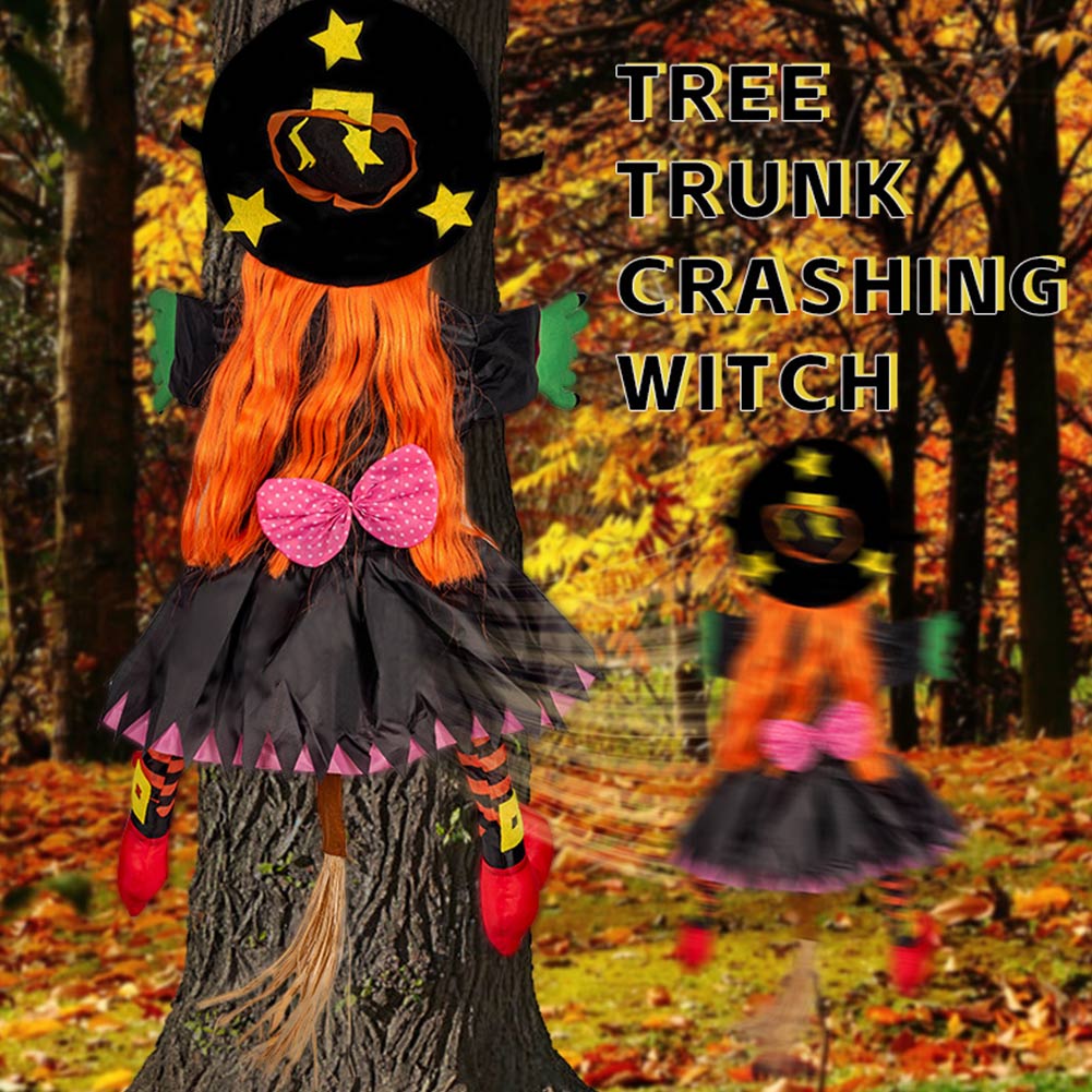 Halloween Decoration: Tree Climbing Witch Halloween Decoration Door ...