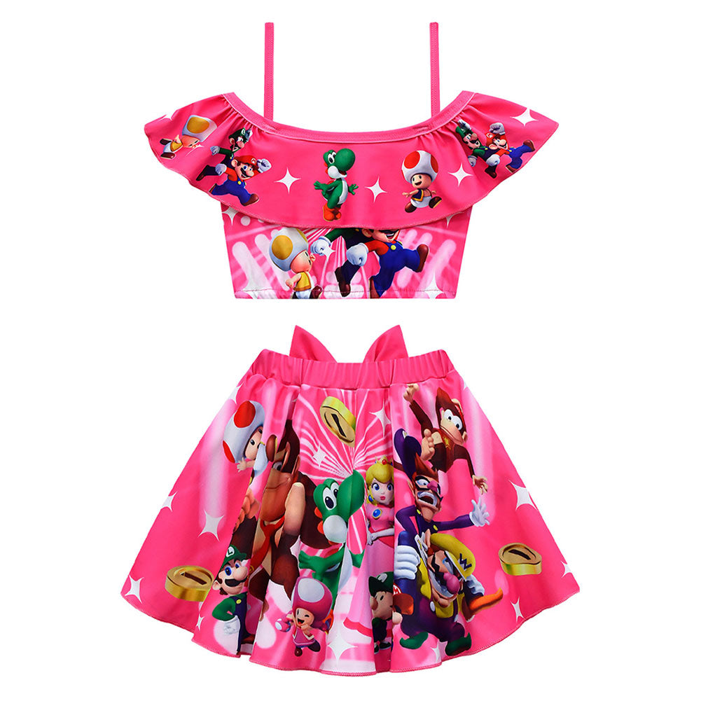 Mario: Kids Girls Swimwear Swimsuit Swimming Suit Cosplay Costume ...