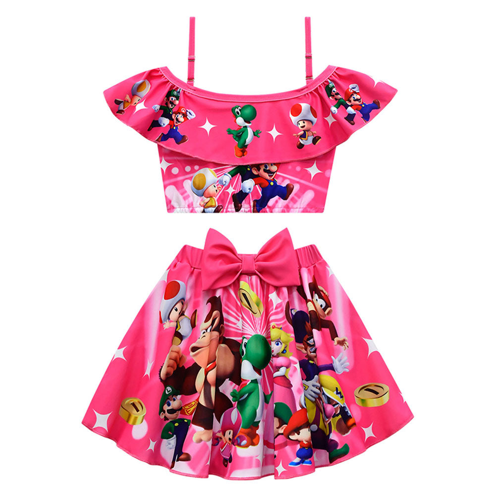 Mario: Kids Girls Swimwear Swimsuit Swimming Suit Cosplay Costume ...