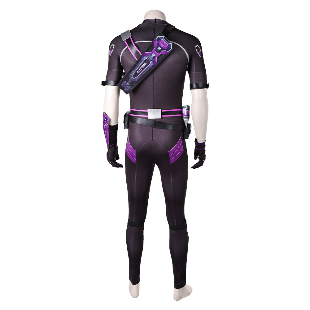 Mv Rivals Hawkeye Cosplay Costume For Adult Man Black Suit Halloween ...
