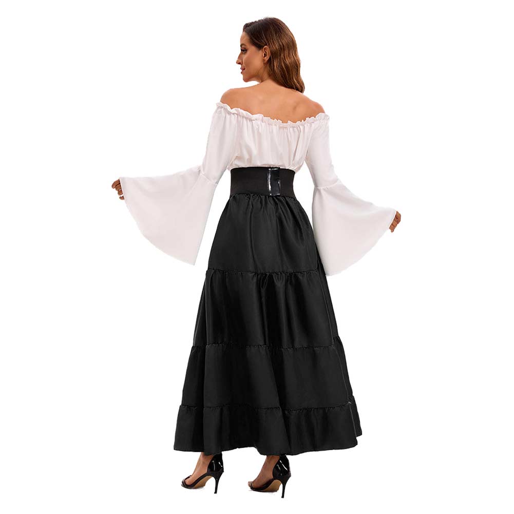 Medieval Renaissance Costume:Medieval Retro flared Sleeve Dress Female ...