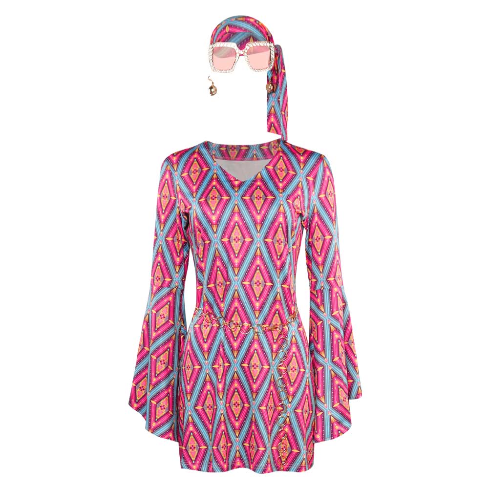 70s party dress Vintage 70s Disco dress 6Pcs/Set Women Retro Cosplay ...