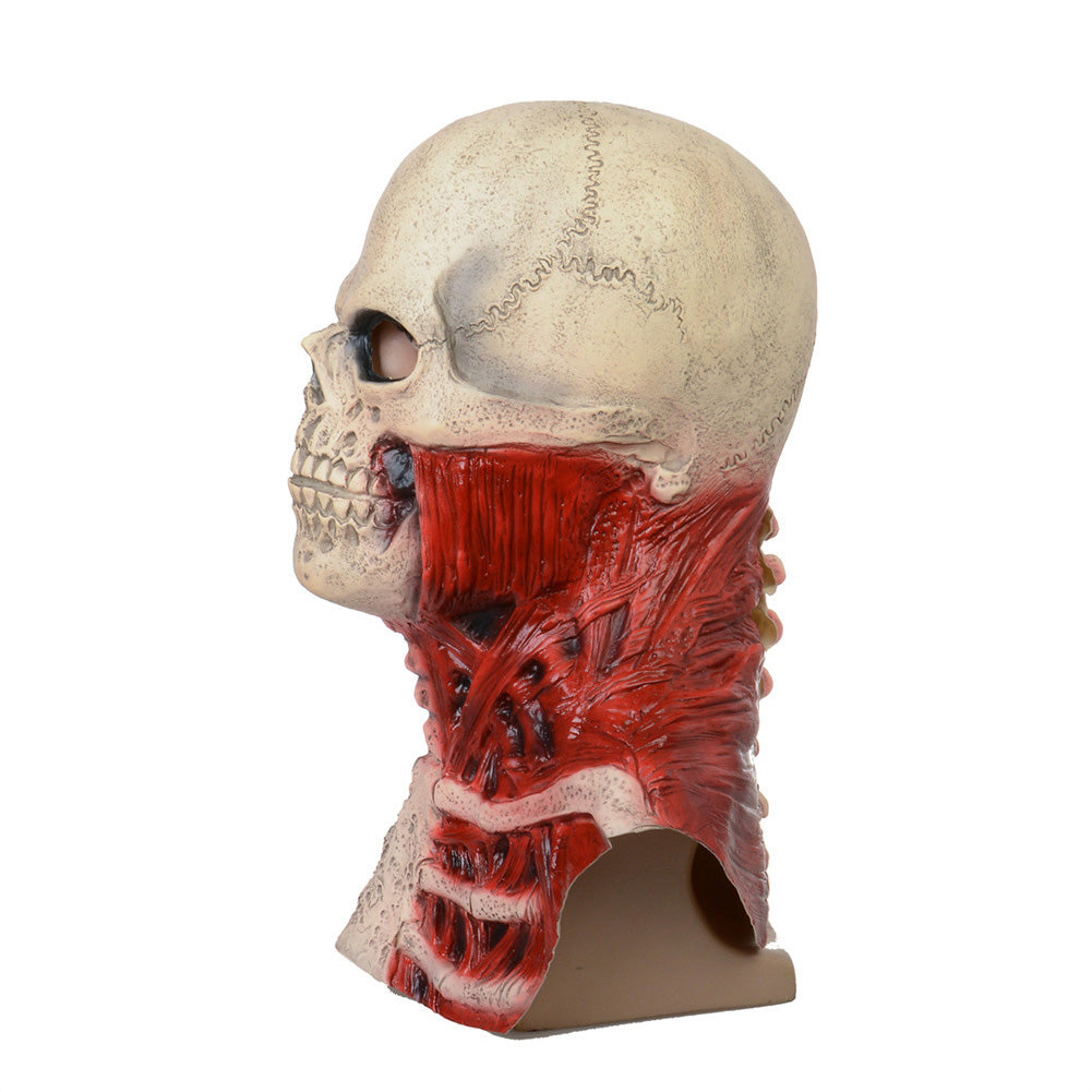 Adult Horror Cosplay Mask:Scary Human Body Face Skeleton Mask Gloves ...