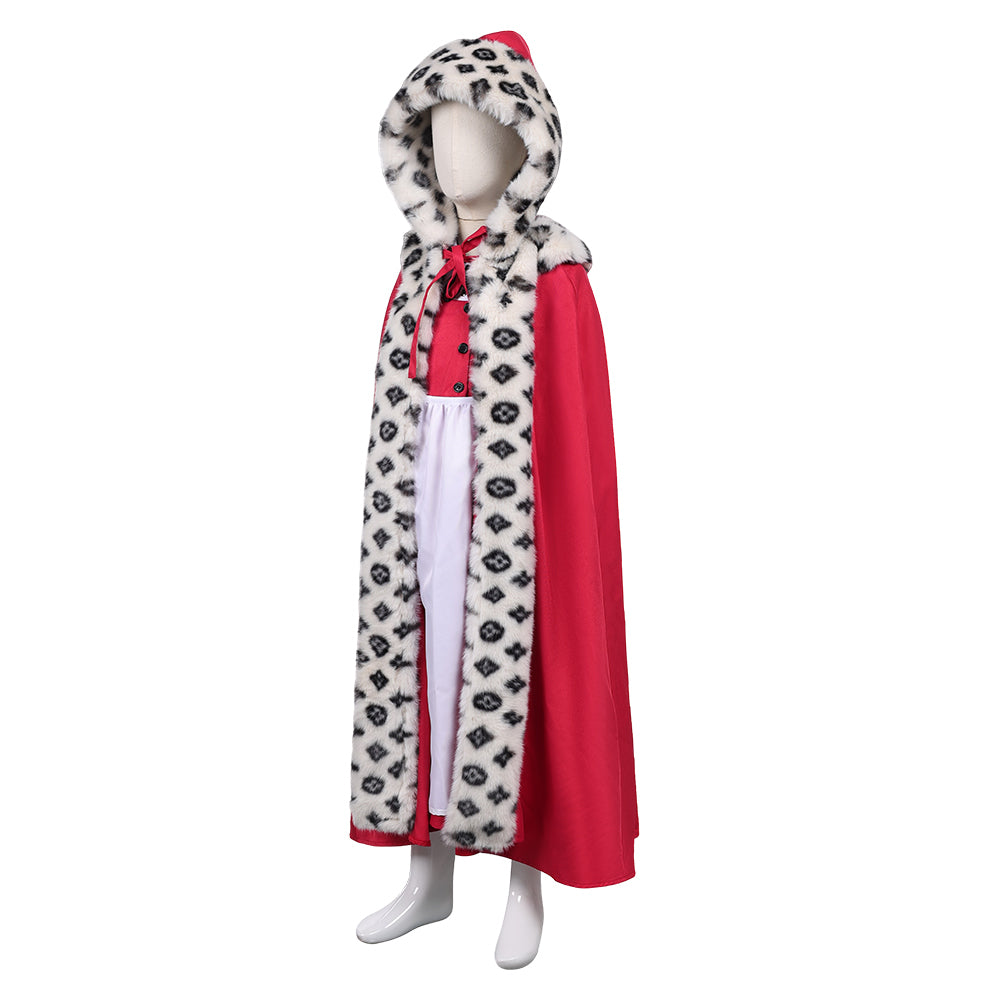 Snow Queen Gerda Cosplay Red Costume For Kids Halloween Costume