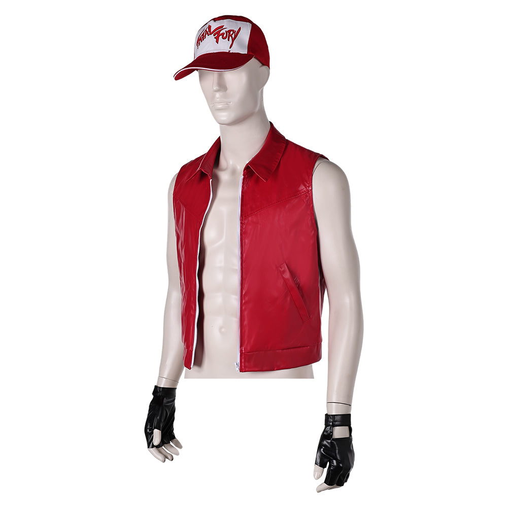 Tekken Terry Cosplay Costume Red Coat With Hat For Adult Man Halloween ...