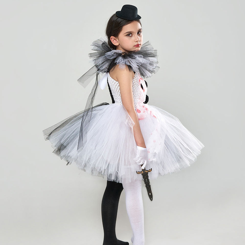 Terrifier:Joker Kids Girls Cosplay Costume Outfits Halloween Party Suit
