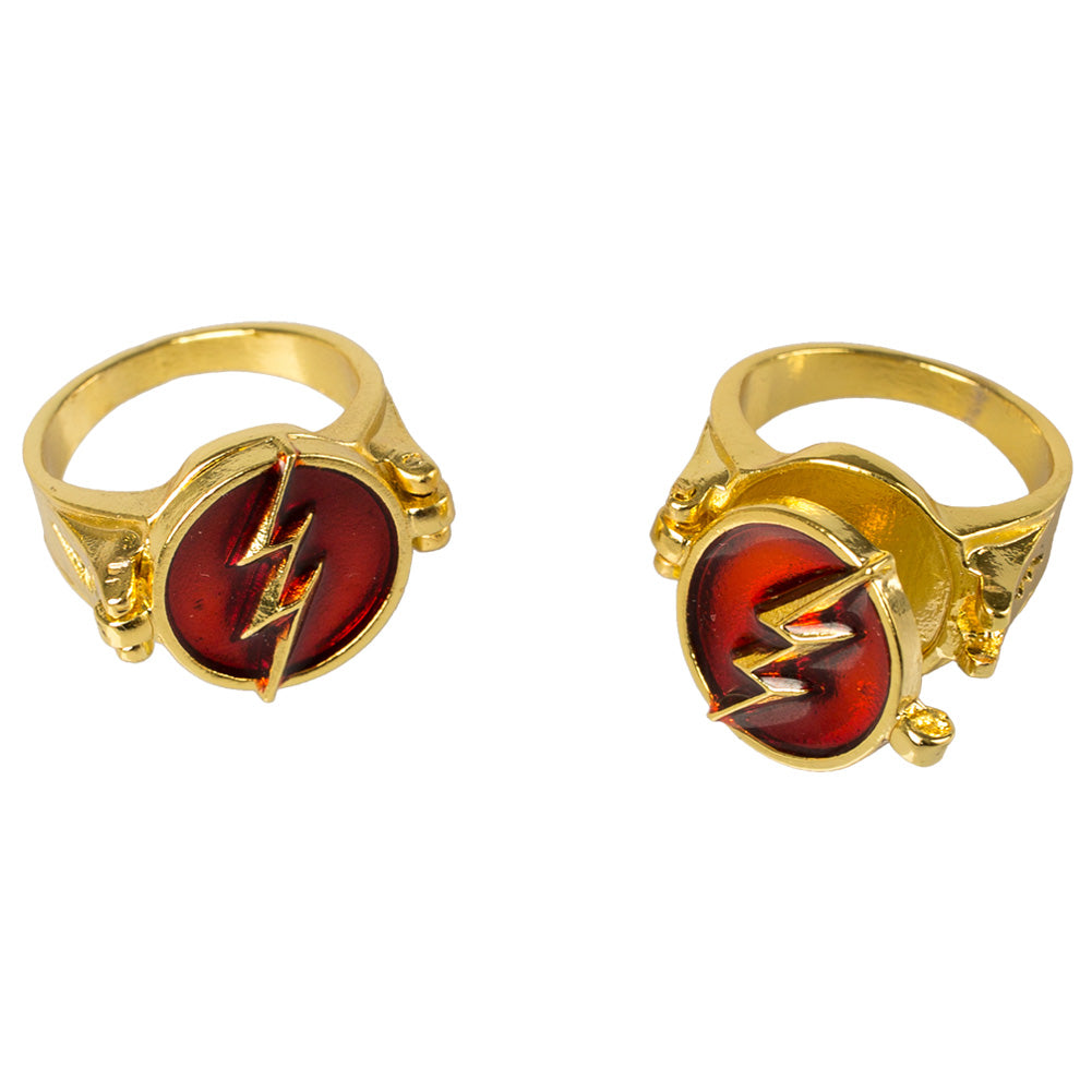 The Flash:Lightning Logo Red Gold Ring Bolt Openable Mixed Zinc Alloy ...
