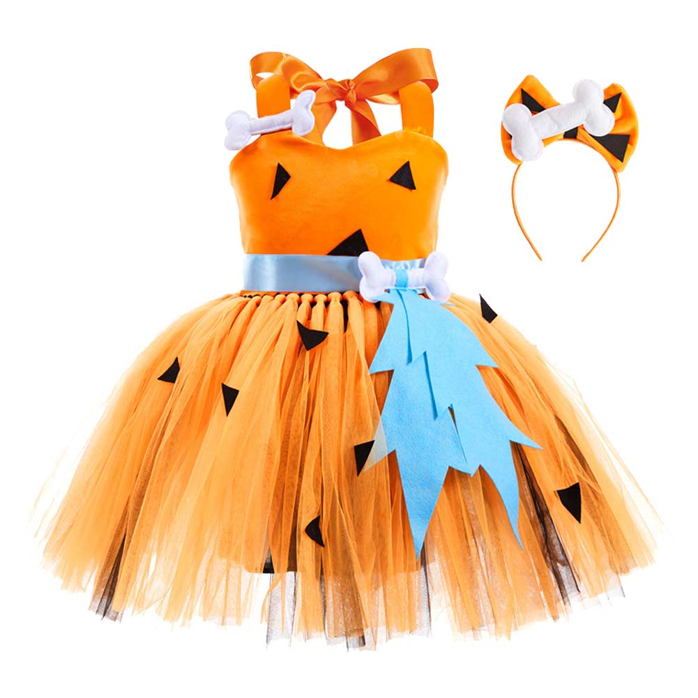Girls Tutu Dress: The Stone Age primitive humans Cosplay Costume Kids ...