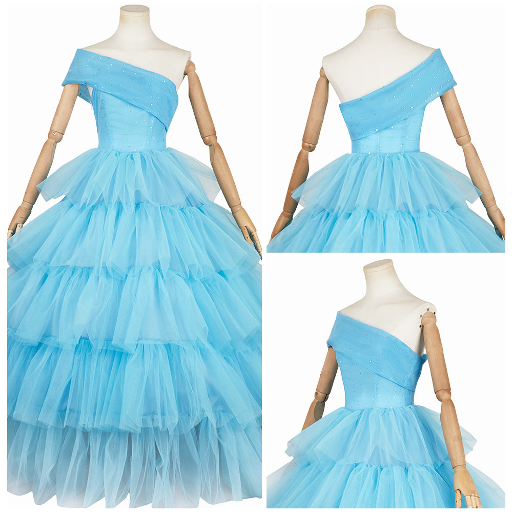 The Substance: Sue Blue Dress Cosplay Costume Outfits Halloween Suit