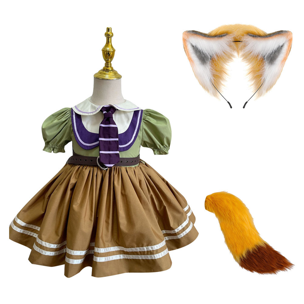 Zootopia: Niko Kid Girls Cosplay Costume Dress Tail Headband Outfits ...