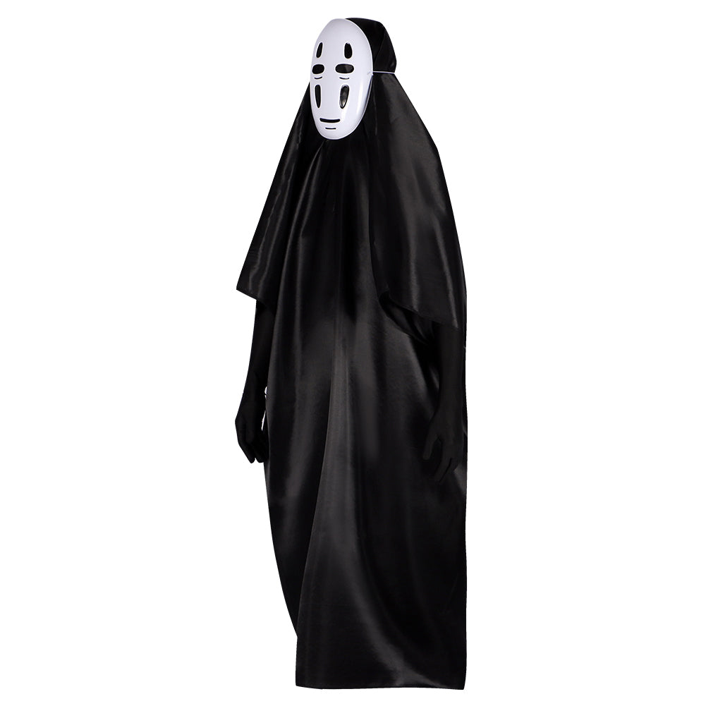 Spirited Away:Costume No Face Men Black Cloak Tailcoat Party Halloween ...
