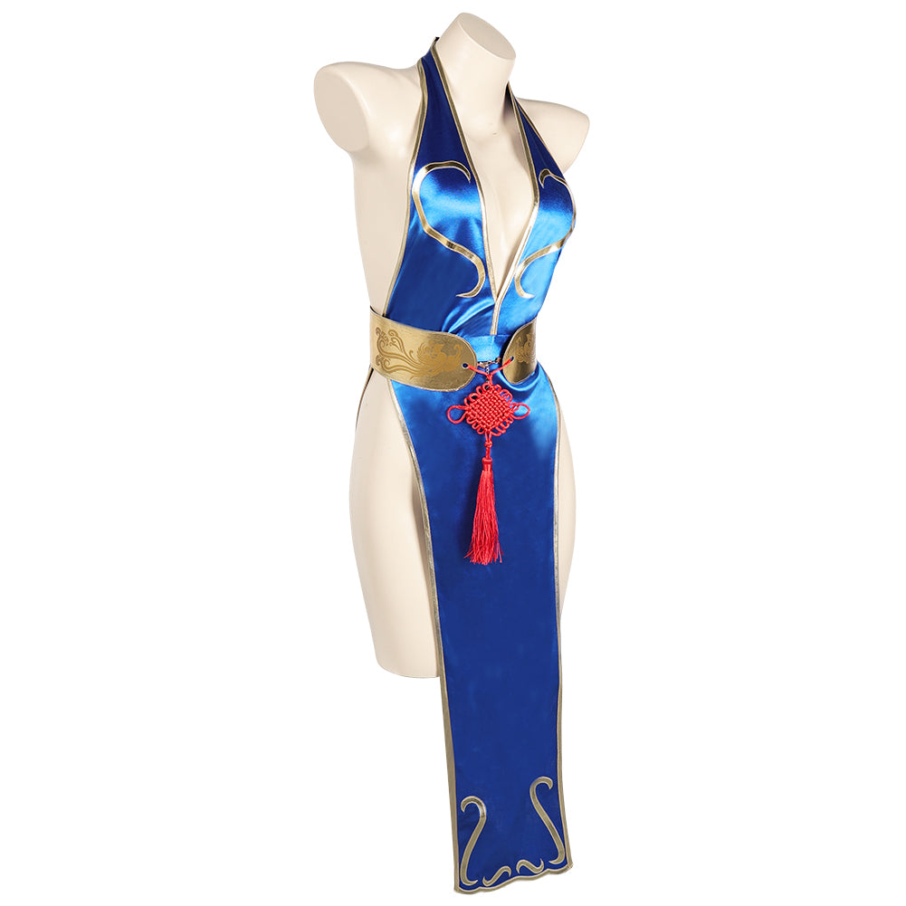 [All Sizes In Stock] Street Fighter: Chun Li Blue Sexy Cheongsam Outfi ...