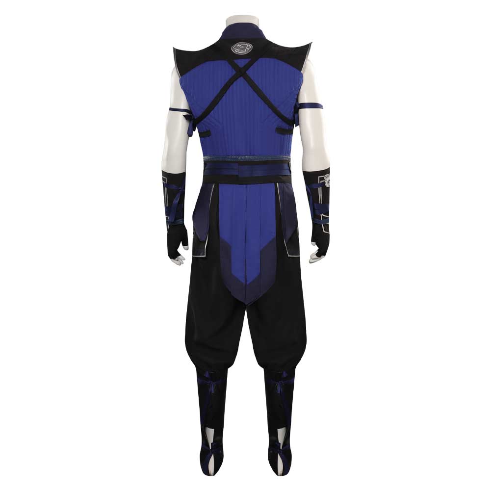 Mortal Kombat Costume Sub-Zero Blue Top Pants Mask Full Cosplay ...