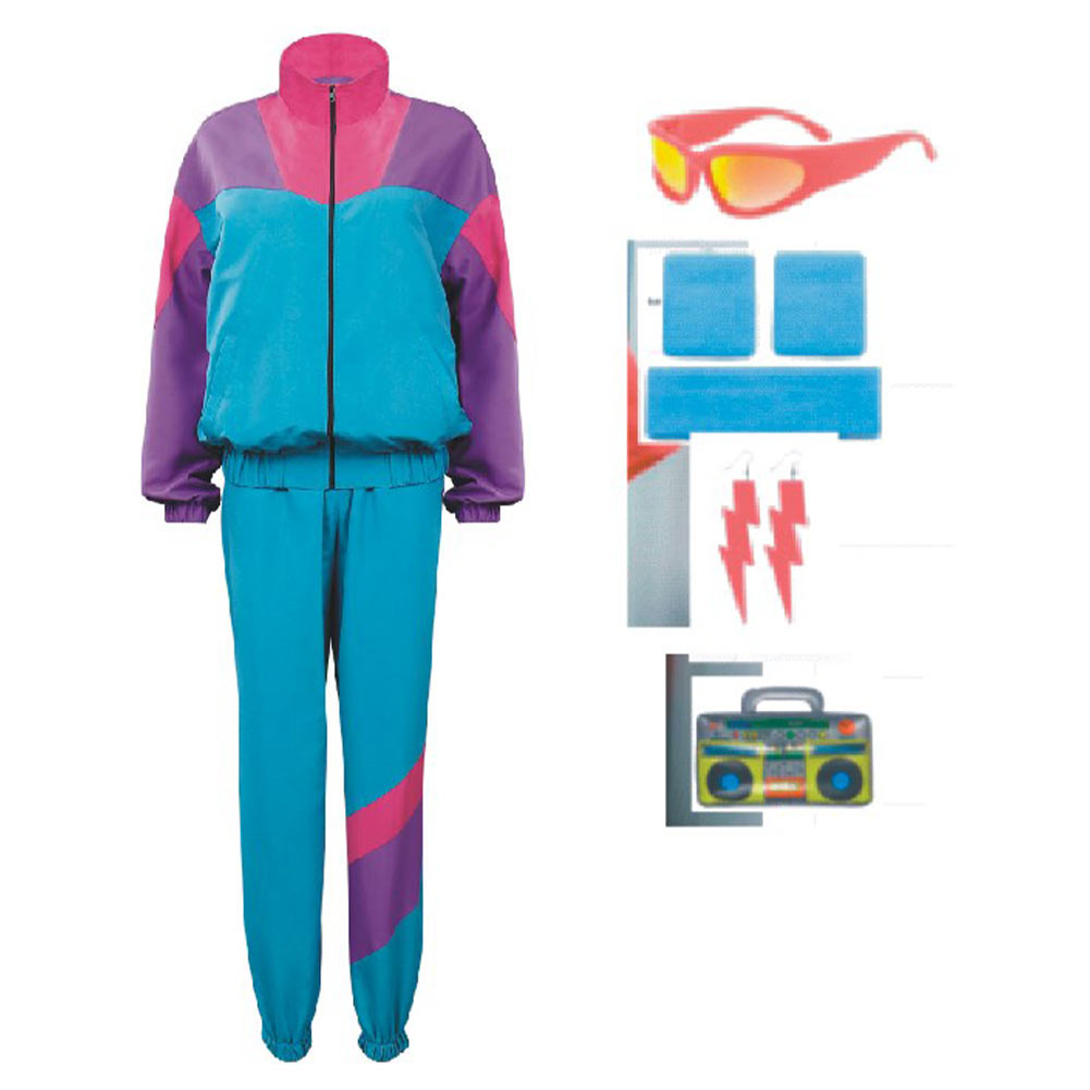 80s 90 s Costume: 80s tracksuit women 2 Piece Windbreaker Outfits ...